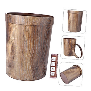 LIFKOME Retro Trash Can Farmhouse Trash Can 13 Gallon Trash Can Rubbish Bin Decorative Storage Baskets Wicker Trash Basket Metal Storage Baskets Trash Can Garbage Bin Trash Can Container