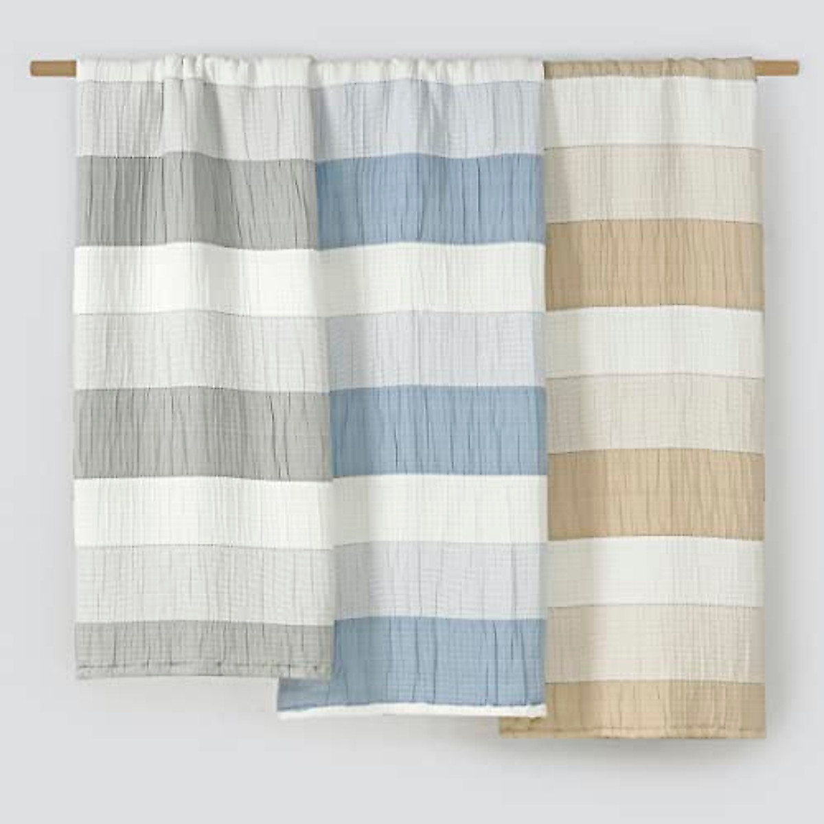 DOWN HOME Lyocell Blends Blanket Throw Reversible Super Soft Stripe Blanket Throw 60x80inch Yellow