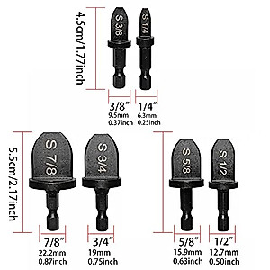 Yu&Yang HVAC Repairing Set Air Conditioner Copper Tube Expander Swaging Tool Manual Copper Pipe Swage Too Expander Drill Bit Soft Copper tubing Tool bit with 1/4''， 3/8''，1/2''， 5/8''，3/4''，7/8''Bits