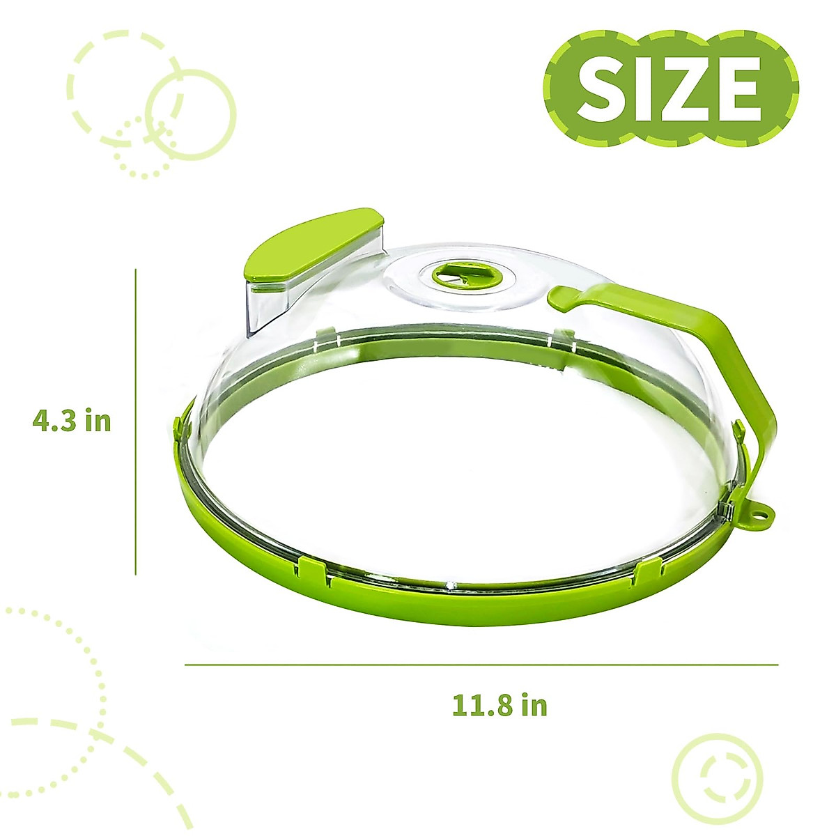 POUYRBA Microwave Cover for Food, 12 Inch Plastic Microwave Splatter Cover with Handle Water Storage Box and Adjustable Steam Vents Holes Microwave Plate Covers for Plates Bowls and Cups