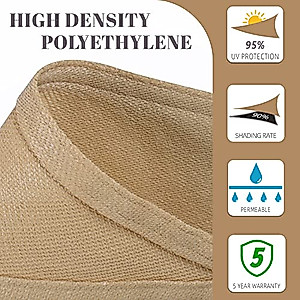 SUNLAX Sun Shade Sail, 8'x10' Sand Rectangle Canopy Shades for Outdoor Patio Pergola Cover Sunshade Sails UV Blocking Canovas Covers