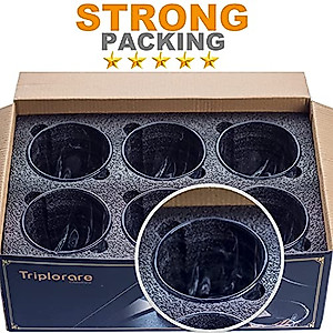 Triplorare Whiskey glasses set of 6, 11 OZ, Old-Fashioned Whiskey glasses, Rum glasses, Bar whiskey glasses, Glasses for Scotch (Rock glasses set of 6)