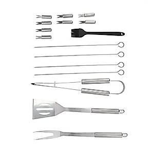 Household Garden Products 16pcs Stainless Steel BBQ Set Outdoor Portable Grilling Tools Set for Family Gatherings Outdoor Activities