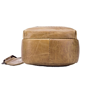 BULLKNIGHT Genuine Leather mens Chest Bag Casual Crossbody Bag Shoulder Sling Bag Travel Hiking Backpack HBK-XB019 (BROWN#2)