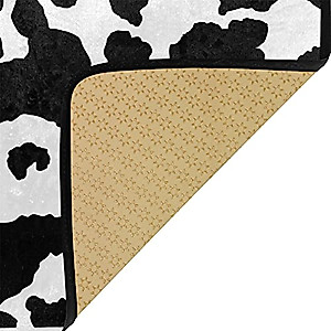 Cow Print Animal Skin Area Rug Non-Slip Washable Soft Floor Mat Carpet for Kitchen Bedroom Living Room Bathroom Home Decor,39x20 Inch