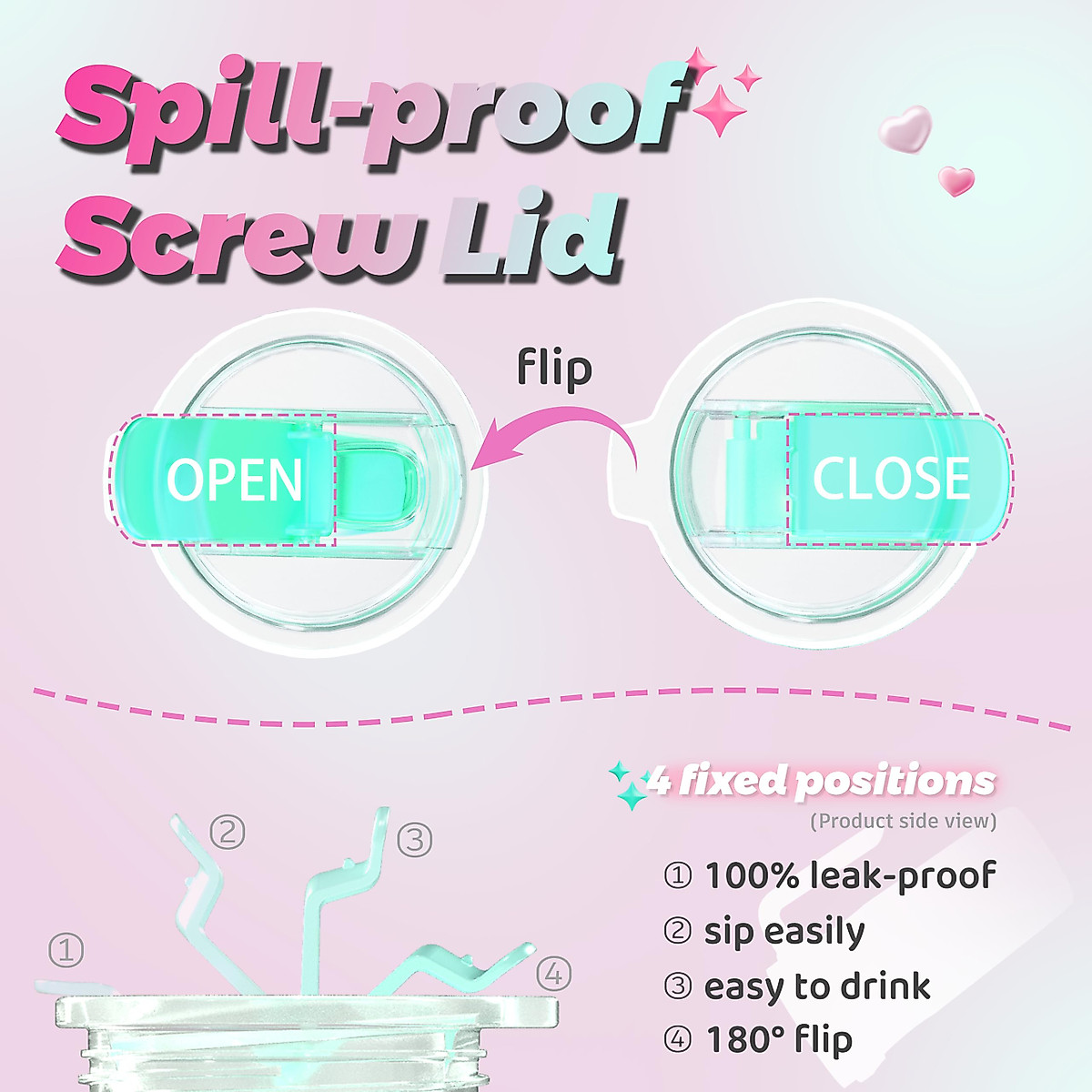 winiwo 20 oz Tumbler with Handle, Easy to Hold, Travel Coffee Mug with Screw Lid, Spill-proof, Insulated Cups, Built-in Up Down Flip, Fit Most Car Cup Holders, Commute, School, Home, Office