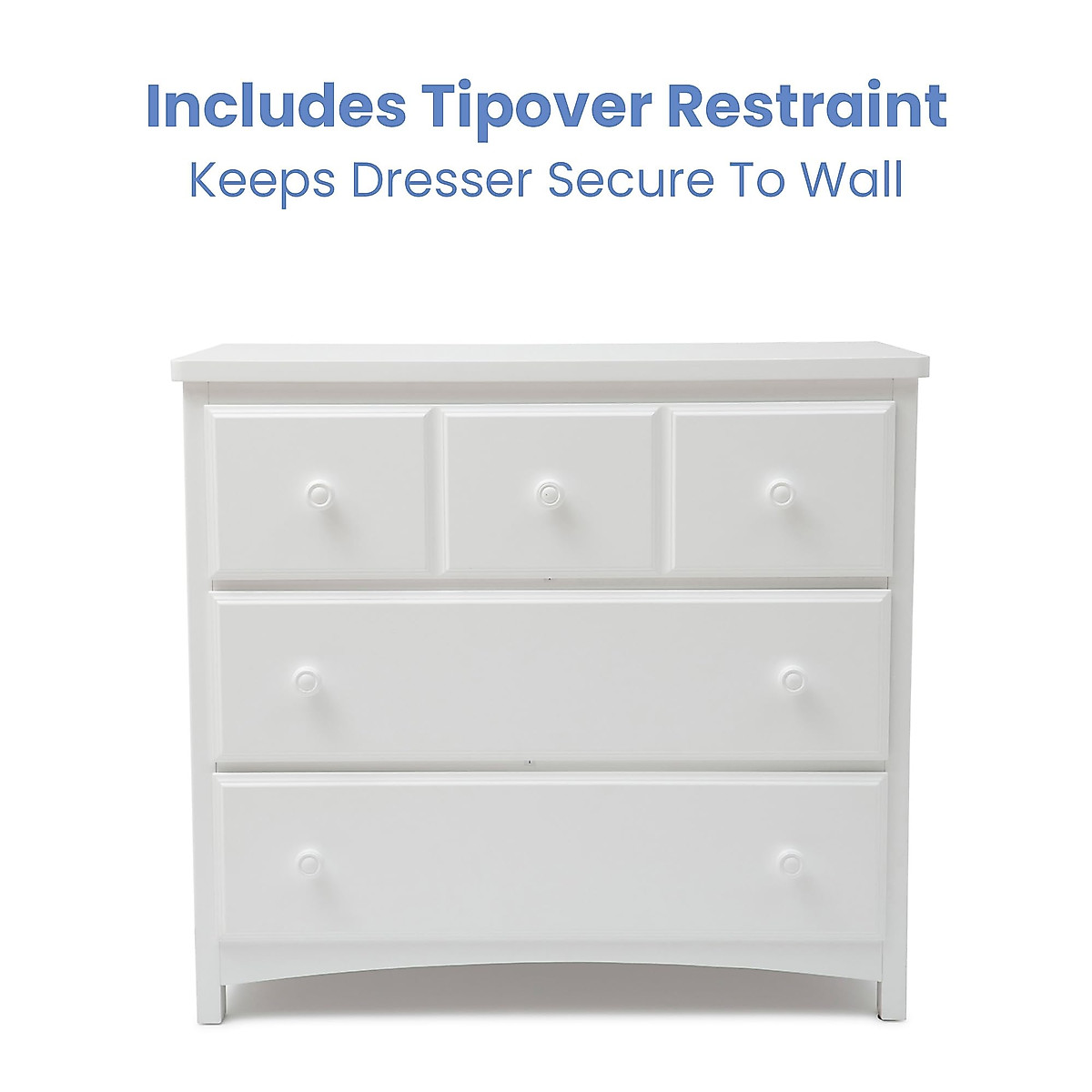 Delta Children 3 Drawer Dresser, Greenguard Gold Certified, White