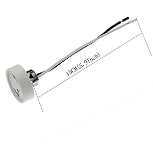 GU24 Plastic Keyless Socket with Bracket,TWDRTDD Bi-Pin (GU24) Base Twist and Lock Base Lamp Holder with 5.9 Inch Wire for CFL Lamp (3-PACK)