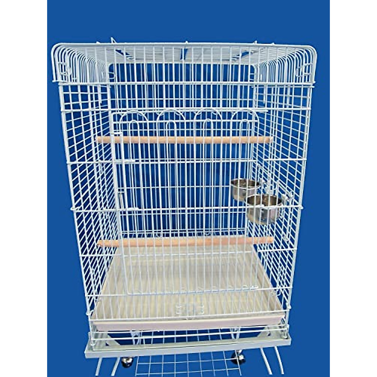 Large 57-Inch Open Square Plays Top Parrot Lovebird Cockatiel Cockatiels Parakeets Cage with Removable Rolling Stand