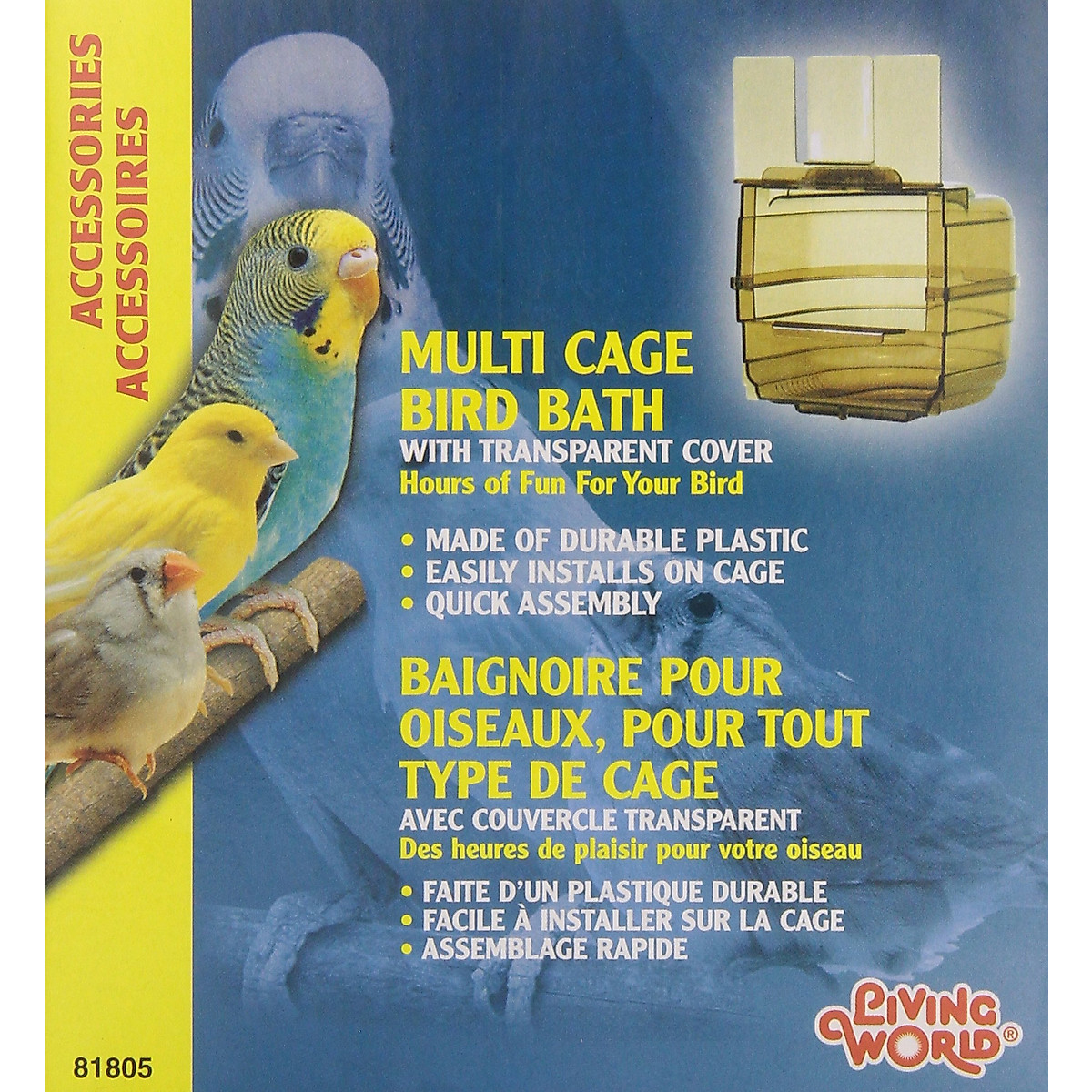 Living World Plastic Clear Bird Bath, Outside