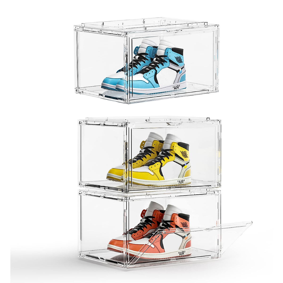SneakerView Clear Shoe Box – 360° Clear Plastic Stackable Sneaker Storage Organizer For Sneakerhead. Professional Acrylic Shoe Display Case Men Size 15 X LARGE TYPE A
