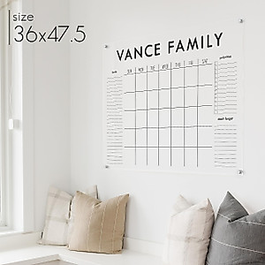 Large Acrylic Calendar, Dry Erase Monthly Acrylic Calendar, Dry Erase Wall Calendar