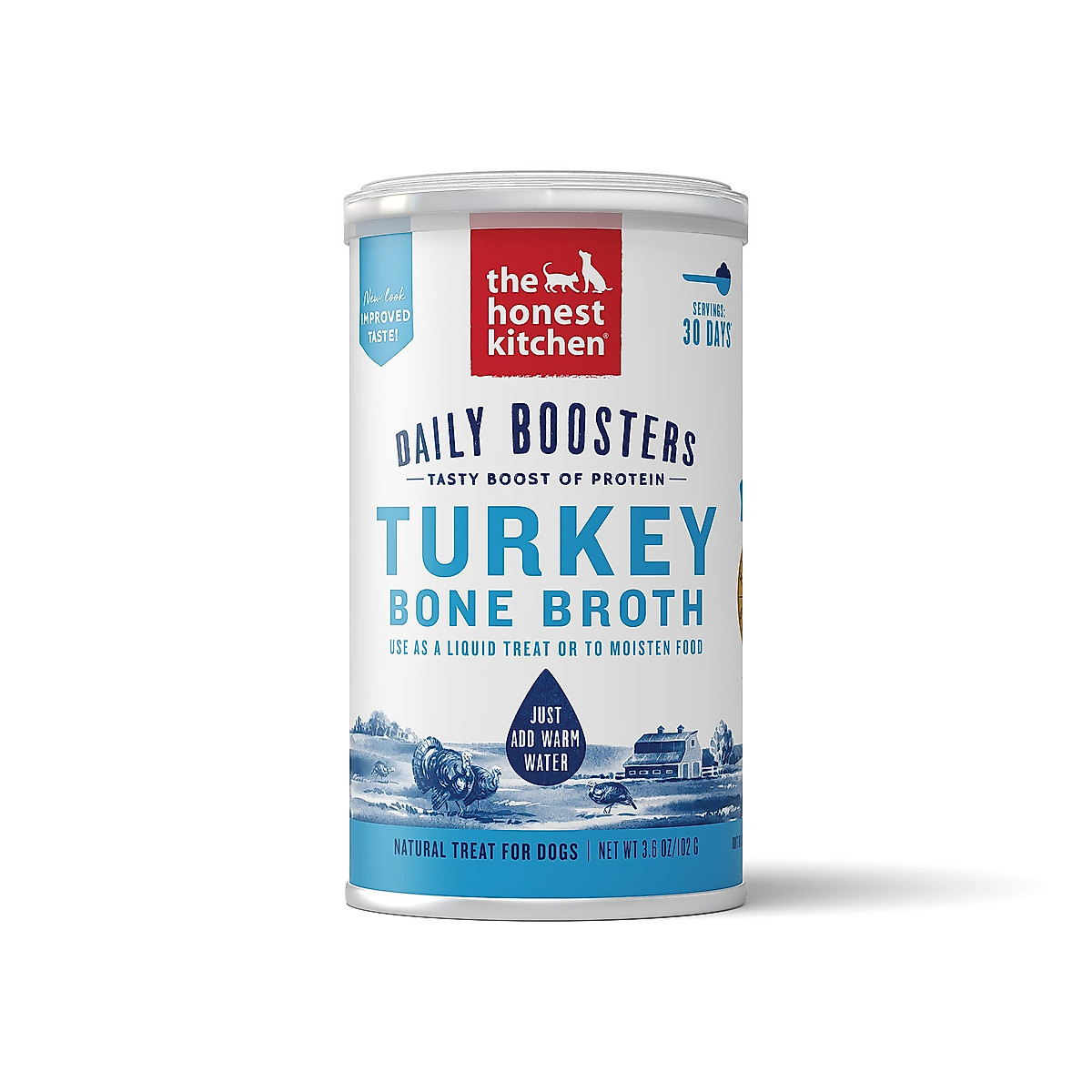 The Honest Kitchen Daily Boosters: Instant Turkey Bone Broth With Turmeric, 3.6 Oz