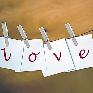 200pcs Mini White Utility Wood Photo Paper Clips Sturdy Small Wooden Clothespins Clothes Line Clips for Scrapbooking Crafts Display Hanging Decorative Pictures