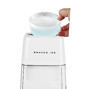 Nostalgia Retro Electric Table-Top Snow Cone Maker, Vintage Shaved Ice Machine Includes 1 Reusable Plastic Cup and Ice Mold, White