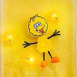 Glo Pals x Sesame Street Big Bird Water-Activated Bath Toy with 6 Reusable Light-Up Cubes for Sensory Play