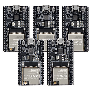 DWEII 5PCS ESP32-DevKitC Core Board ESP32 Development Board ESP32-WROOM-32U ESP32 WROOM-32 WLAN WiFi Bluetooth Microcontroller Development Board Compatible with Arduino and Raspberry Pi