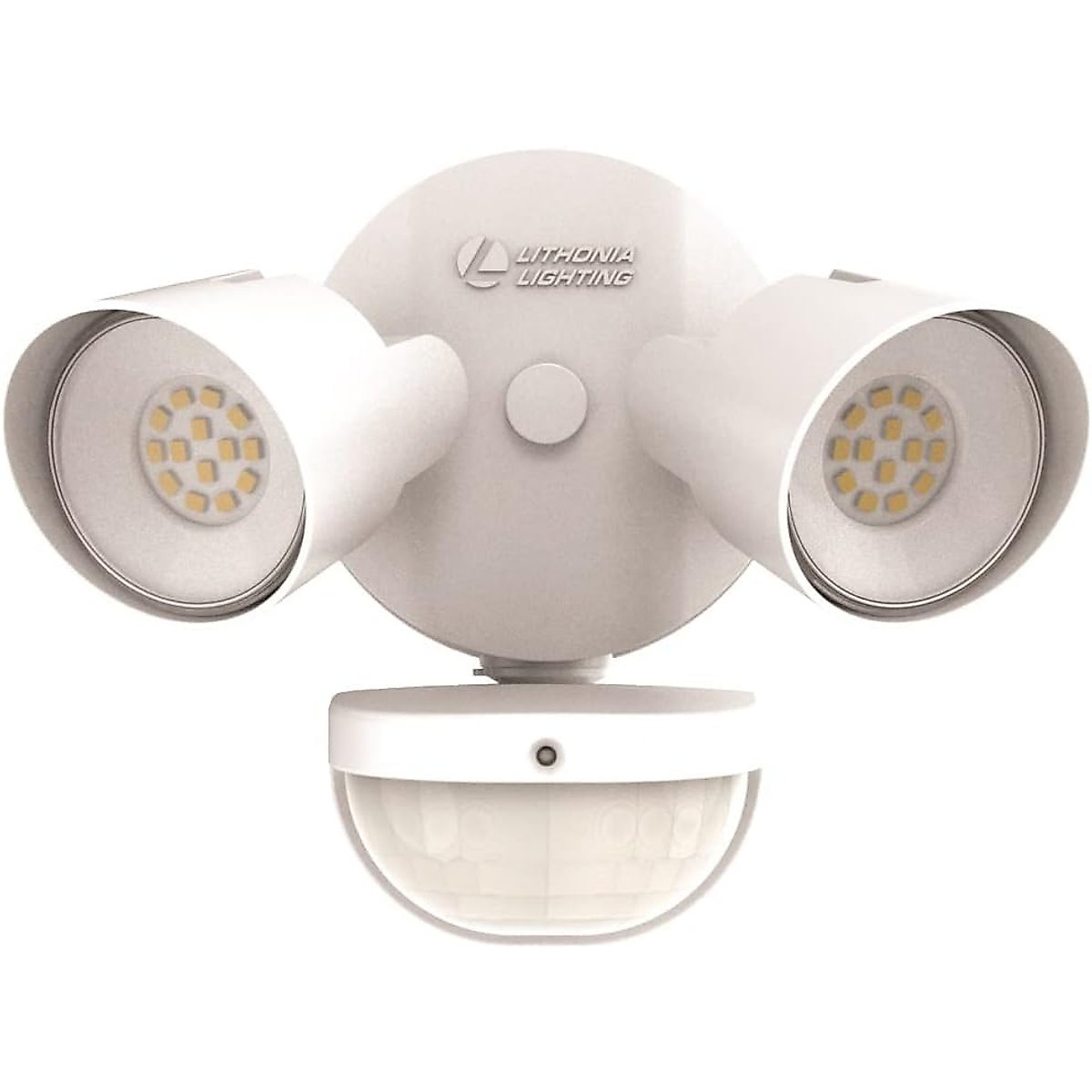Lithonia Lighting HGX LED 2RH 40K 120 MO WH M2 HomeGuard Security Flood Lights, 4000 Lumens, 2-Light, Photocell Sensor and Motion Detection, White