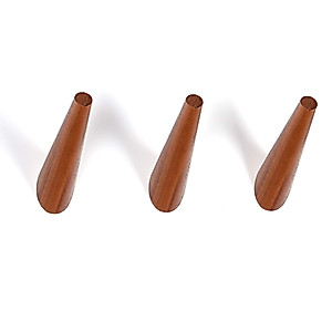 Wall Hooks, Natural Wood Coat Hooks Wall Mounted Rustic Wall Coat Rack Hat Hooks Robe Hook Entryway Wall Hangers Heavy Duty Hooks for Hanging Towels (Black Walnut 6PCS)