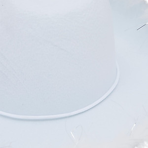 Zodaca White Cowboy Hat for Men and Women with Feathers, Western Felt Fluffy Cowgirl Hat for Costume, Dress Up Birthday, Bachelorette, and Bachelor Party Accessories