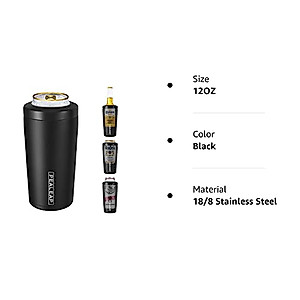 4 in 1 Insulated Slim Can Cooler for 12 OZ Cans and Beer Bottle - Keep 8 Hours Cold, Easy to Hold - Stainless Steel Can Holder, Double Walled Can Insulator for Hard Seltzer and More