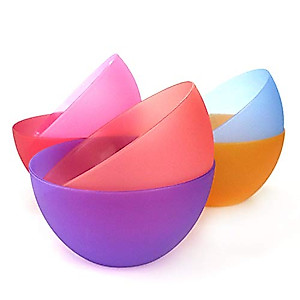 KX-WARE Plastic Bowls set of 12 - Unbreakable and Reusable 32oz/6 inch Plastic Cereal/Soup/Salad Bowls in 6 Assorted Color | Dishwasher Safe, BPA Free