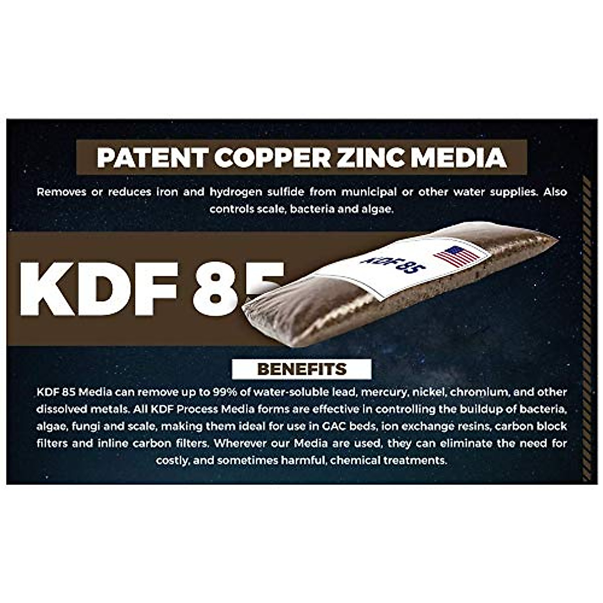 Premier Water Systems KDF 85 + Catalytic Carbon Water Filter 2.5" x 20" Fits Slim Blue Standard 20" Housing | Commercial RO, Hydroponics