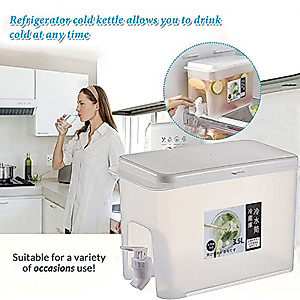 3.5L Large Capacityre Frigerator Cold Kettle With Faucet Fruit Teapot Lemonade Bucket, Ideal for Home, Office, Parties and Daily Use