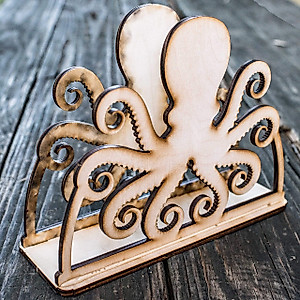 Napkin Holder - Octopus - Raw Wood Craft