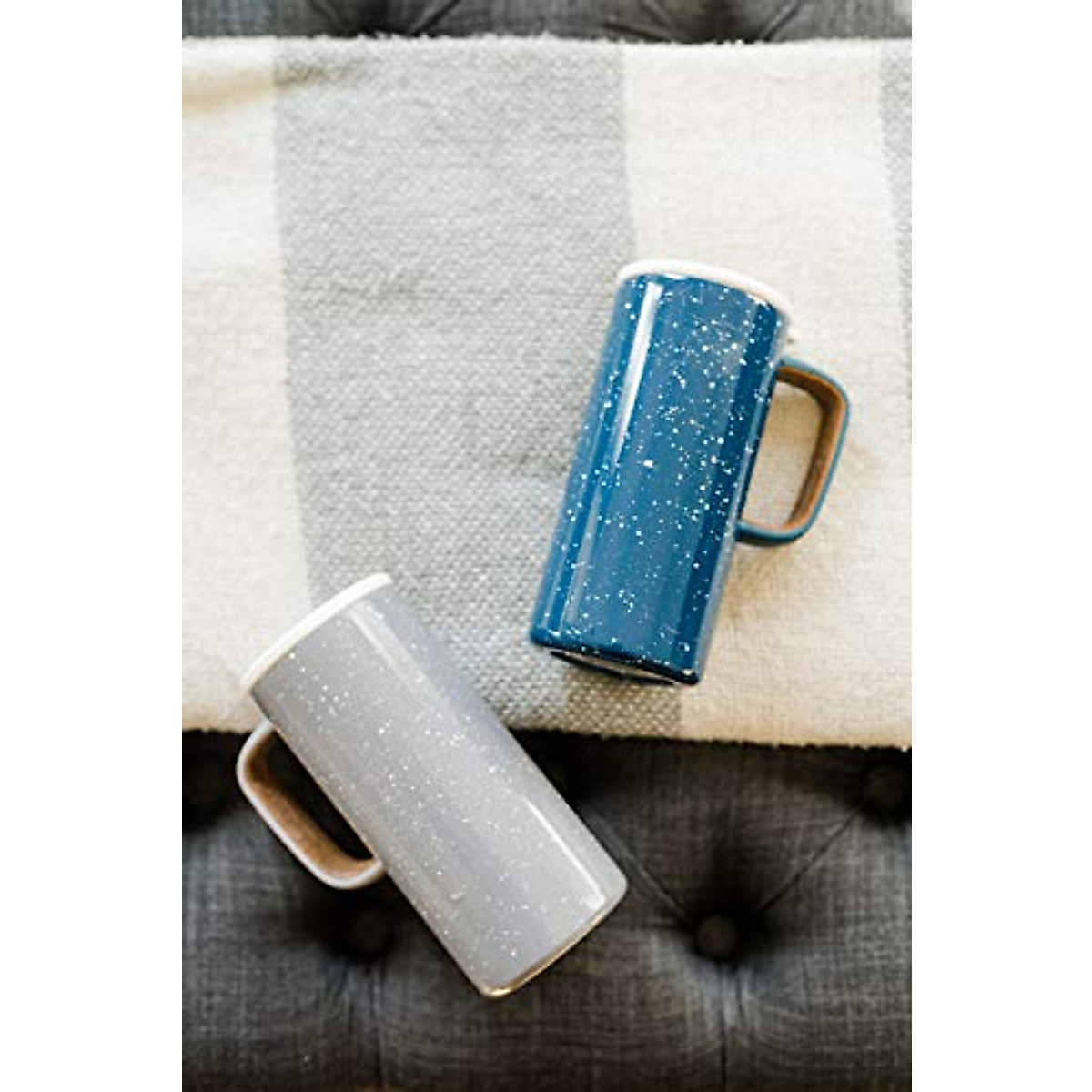 Ello Campy Vacuum Insulated Travel Mug with Leak-Proof Slider Lid and Comfy Carry Handle, Perfect for Coffee or Tea, BPA Free, Avalon Sea, 18oz