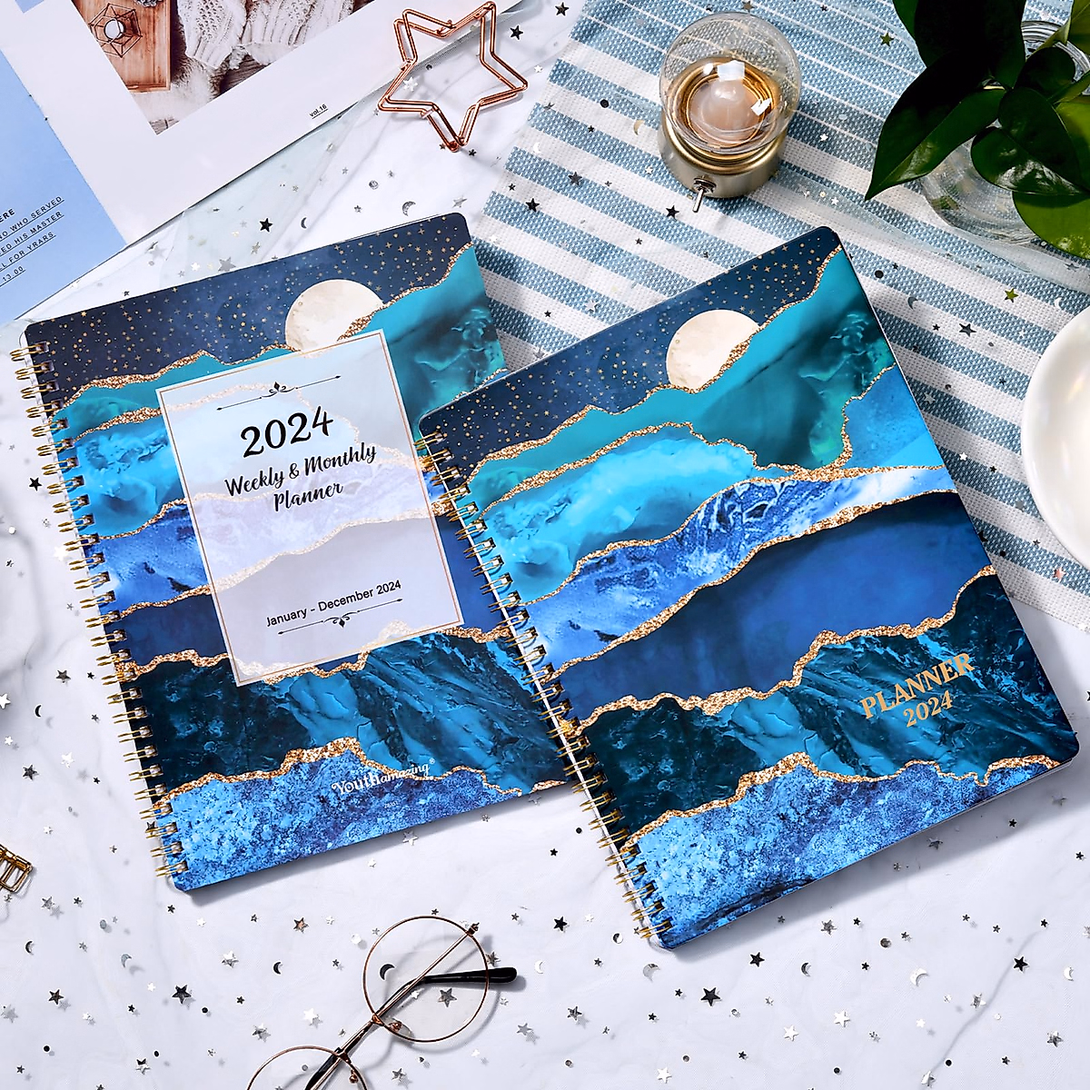 Planner 2023-2024 - July 2023 - June 2024, Weekly and Monthly Planner, 8'' X 10'', Academic Planner 2023-2024, Tabs, Holidays, Flexible Cover, Twin-wire Binding, Thick Paper, Julian Dates & Notes