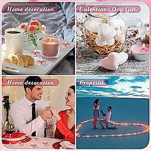 200 Pcs Tea Lights Candles Smokeless Tealight Candles Mini Tealight Candles Dripless Candles Bulk for Dinner Party Home Decoration Wedding Centerpiece Birthday Valentine's Day (Pink)