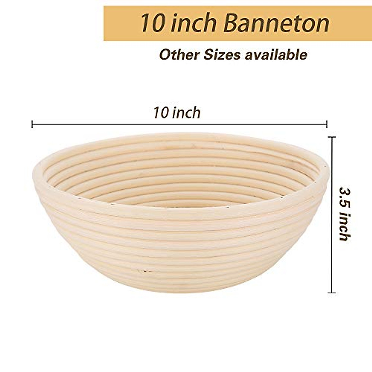 10Inch Round Proofing Baskets | Handmade Banneton Proofing Baskets | Durability Smooth Proofing Baskets | Round Zero Splintering Proofing Baskets | Sourdough Proofing Bowl for Homemade Dough Bread