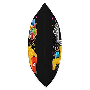 Garbage Truck Dumpsters Bin Birthday Pun Happy 13 Birthday Rear Loader Garbage Truck Throw Pillow, 16x16, Multicolor