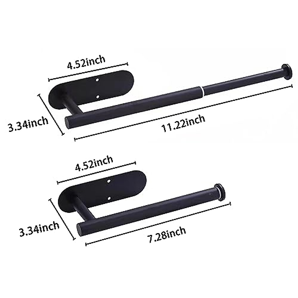 Adhesive Hand Towel Rack,Black No Drilling Stick on Wall Hand Towel Bar, SUS 304 Stainless Steel Hand Towel Rod, Kitchen Towel Holder self Adhesive