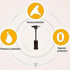 YAOJIA Outdoor Heaters Outdoor Patio Heater, Freestanding Indoor Heater, Quiet Operation, 13KW Propane Gas Heater for Commercial/Home, Garage,Garden