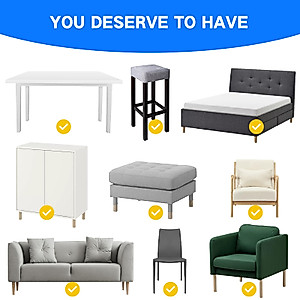 XNN Furniture Risers Adjustable Bed Risers 4 Inch with Screw Clamps, Chair Risers, Fit Small Furniture Legs Diameter from 0.8"-1.6" Table Leg Extenders, Desk Sofa Risers, Supports 20000 LBS (4 Pack)