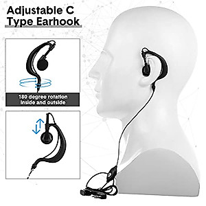 Mimorou 30 Pairs Walkie Talkie Earpiece with Mic 2 Pin Two Way Radio Ear Piece with Microphone Bulk Single Wire Earhook Headset Compatible with Baofeng UV-5R BF-888S Arcshell Retevis H-777 RT21 RT22