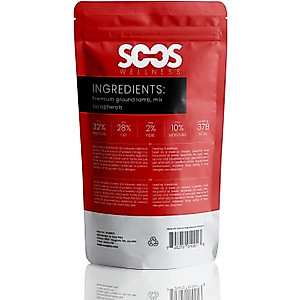 SOOS Lamb Dog Treats Training Dog Treats Dog Chews Cat Treats All Natural Dogs and Cats Wellness Treat for Pets - 1x Pack 113gr / 4oz