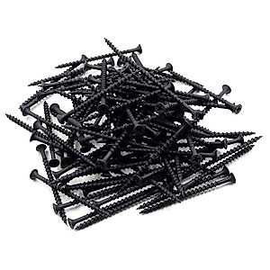 TOUHIA 100pcs M4 Drywall Screws #8 x 2-3/4" Coarse Thread Phillips Bugle Head Wood Screws, Self Tapping, Carbon Steel, Black Oxide Finish