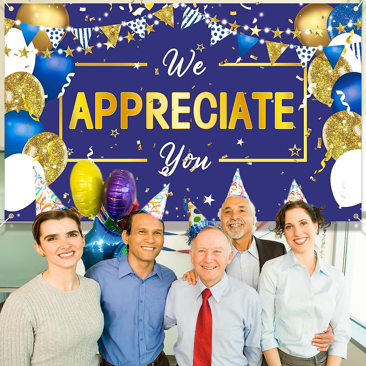 Ushinemi We Appreciate You Decorations Thank You Banner, Employee Staff Team Appreciation Week Teacher Nurse Doctor Pastor Party Supplies
