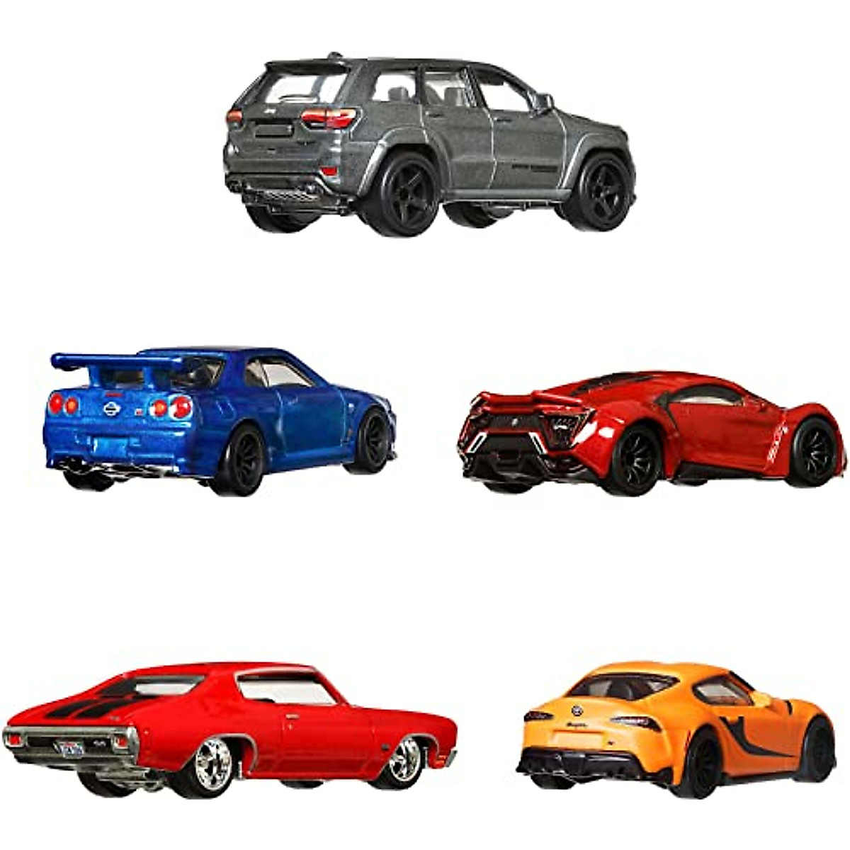 Hot Wheels Premium Cars Fast & Furious Premium Bundle, Gift for Fans & Collectors (HJC15)