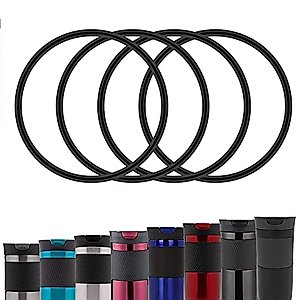BOSORIO 4 Pack Gaskets Compatible with Contigo Snapseal Byron Travel Mug 16oz & 20oz, Replacement Rubber Seal for Contigo Snapseal Lid, Replacement Silicone Part for Contigo Coffee Travel Tumbler