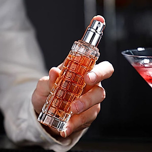 Operitacx Cocktail Atomizer Vintage Glass Spray Bottles Cocktail Sprayer Bar Vermouth Spritzer Olive Oil Mister Bottle Refillable Perfume Sprayer for Home Kitchen Bar 30ml Portable