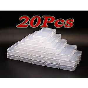 Mini Skater 3.52 ×1.8 ×0.55" Small Transparent Plastic Sample Box Small Size Rectangle Clear Plastic Jewelry Storage Case Container Packaging Box with Lid Use for Earrings Rings Beads Collecting Small Items (20 Pcs)