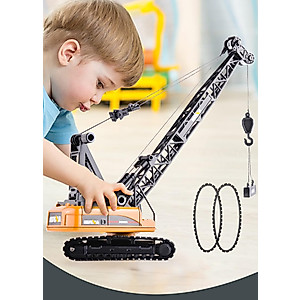 Gemini&Genius Crawler Crane Construction Vehicle Toy Dragline Heavy Duty 1/50 Crane Work Car, Engineering Truck, Site Sandbox Car Toy, Collectible or Decoration for Kids