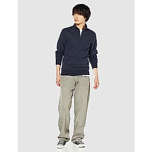 Amazon Essentials Men's Long-sleeve Quarter-zip Fleece Sweatshirt, Navy, Large