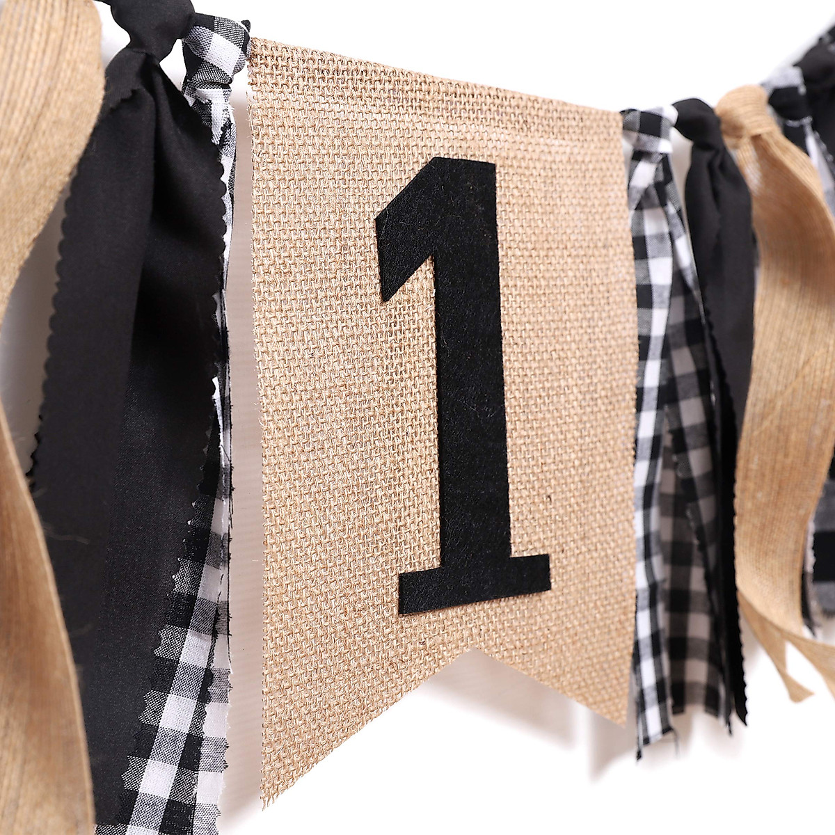 WAHAWU Lumberjack Banner for 1st Birthday - Highchair Banner for First Birthday Party, Theme Garland for Birthday Decoration, Photo Booth Props (Lumberjack Highchair Banner Black)