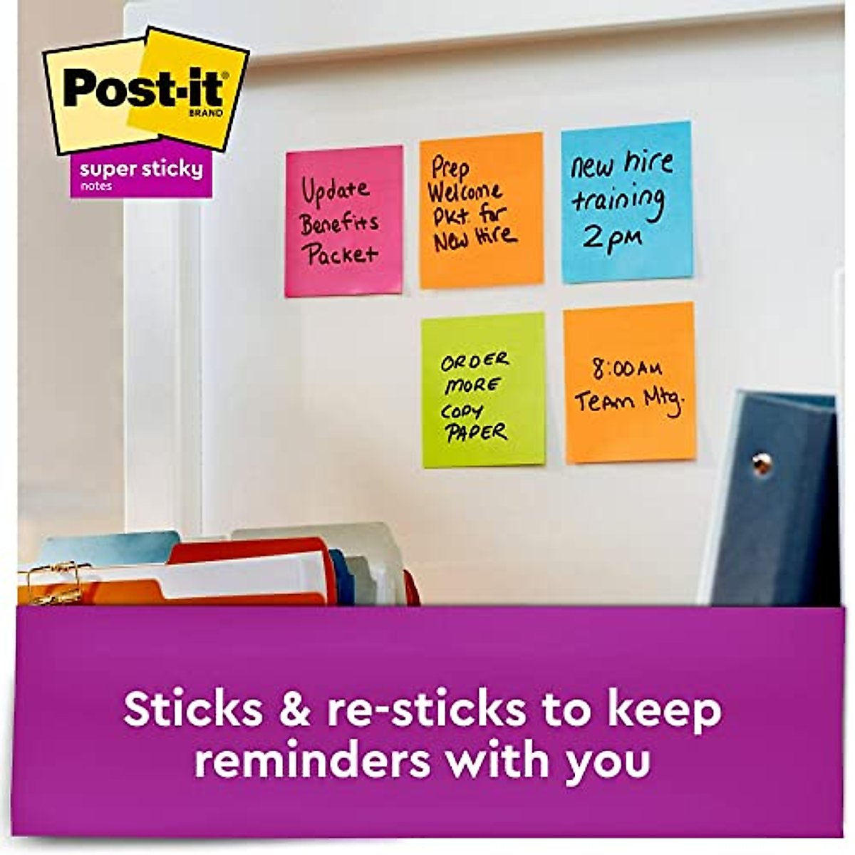 Post-it® Super Sticky Pop-up Notes, 3" x 3", Assorted, , Pack Of 10 Pads