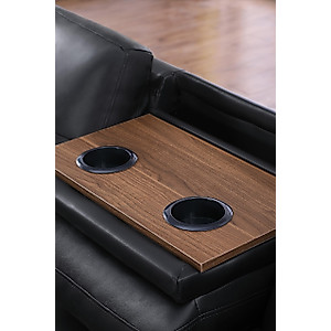 Favfurish 98" Faux Leather Sectional Sofa with Storage Ottoman and 2 Toss Pillows,3-Piece Couch Chaise W/Manufactured Wood Frame &Rounded Arms,for Living Room,Bedroom,Office,Black